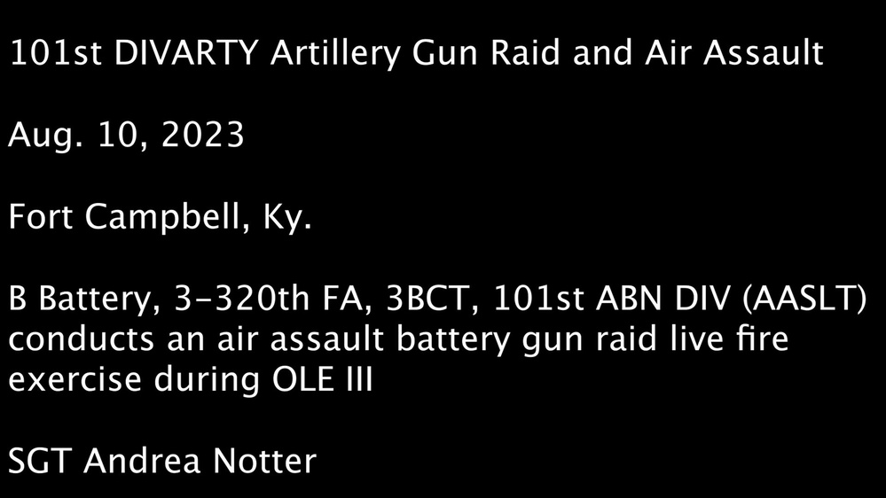DVIDS - Video - 101st DIVARTY Artillery Gun Raid and Air Assault