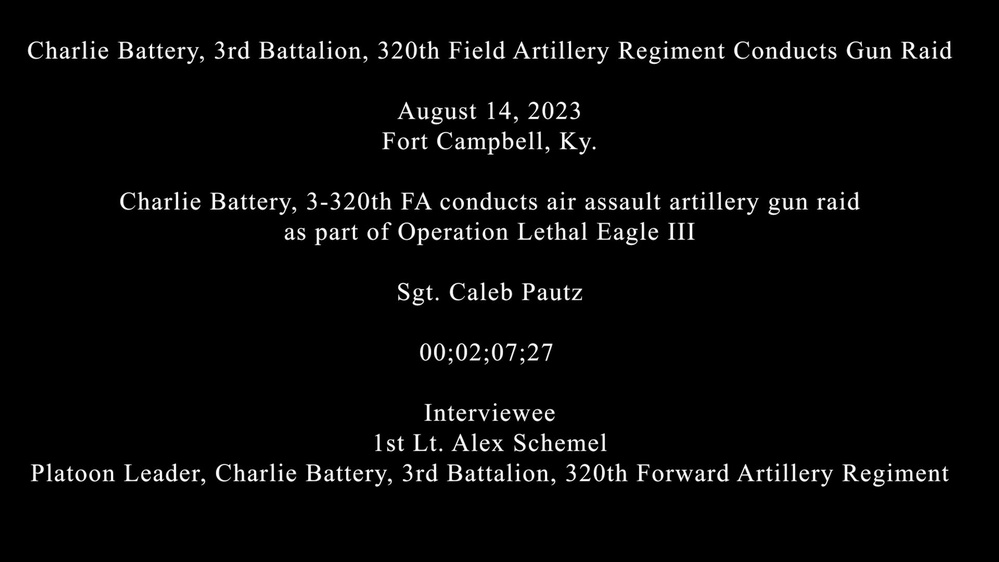 DVIDS - Video - Charlie Battery, 3-320th Gun Raid