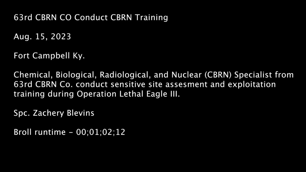 DVIDS - Video - 63rd CBRN Co. conducts CBRN training