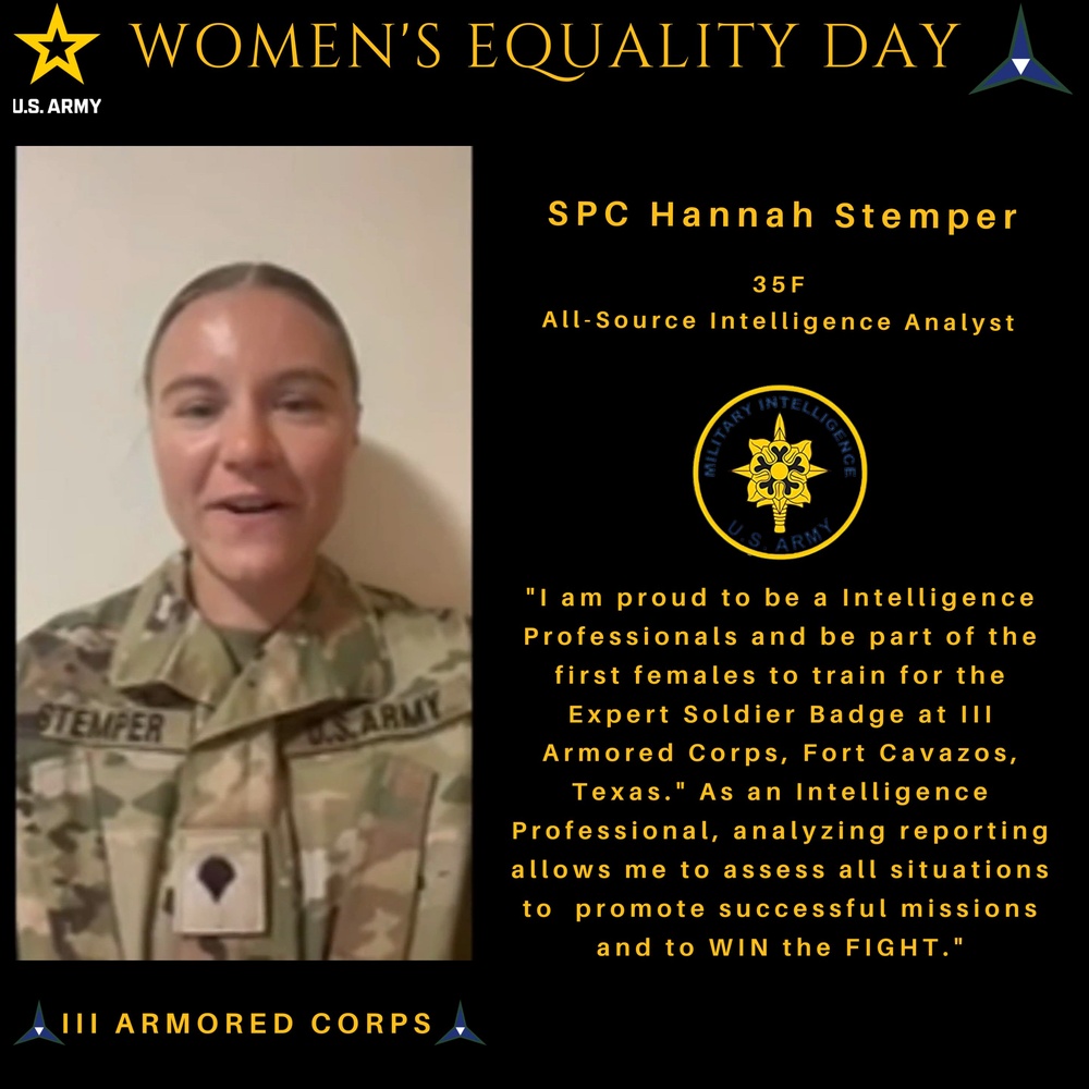 DVIDS - Video - Women's Equality Day - Spc. Hannah Stemper