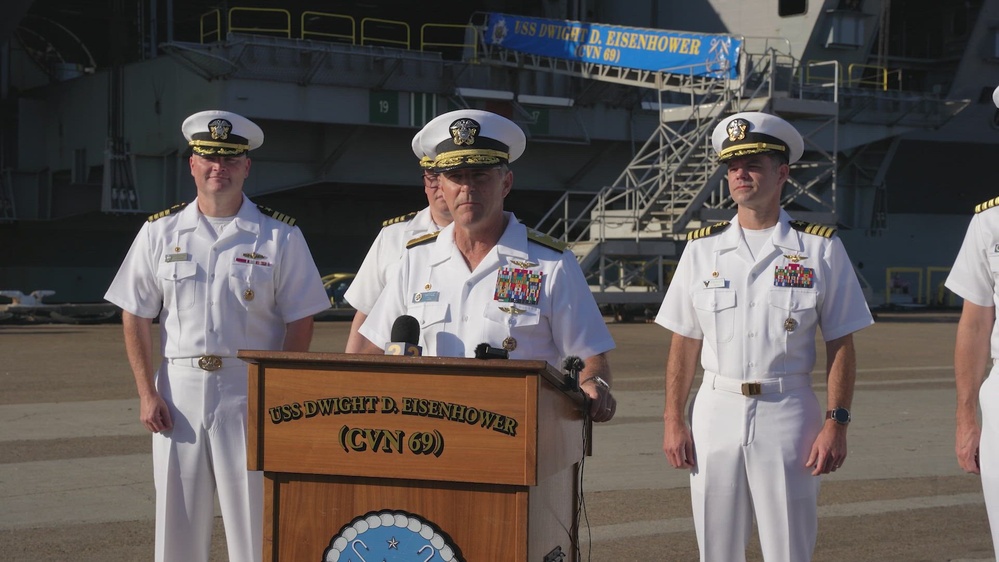 DVIDS - Video - CSG2, CVN69, and CVW-3 speak with media