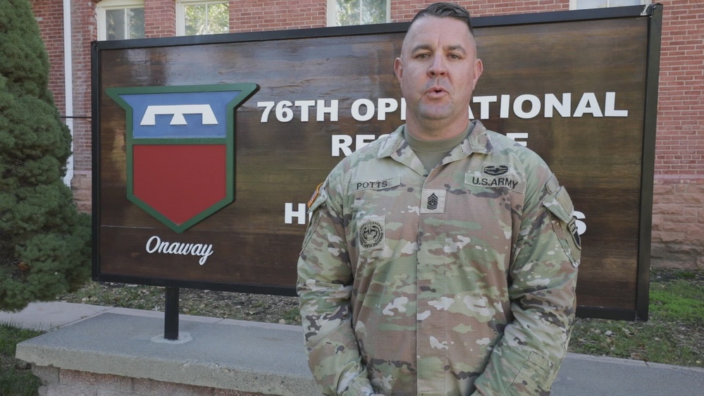 DVIDS - Video - CSM Potts Signing Off as the 76th ORC's CSM