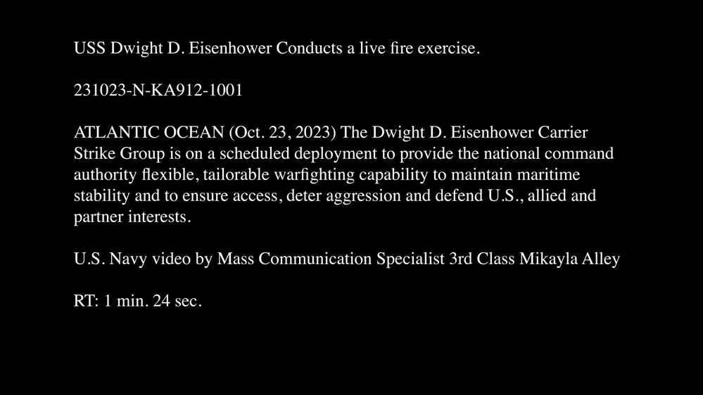 DVIDS - Video - USS Dwight D. Eisenhower (CVN 69) Conducts Weapons Training