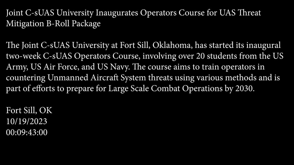 DVIDS - Video - Joint C-sUAS University Inaugurates Operators Course ...