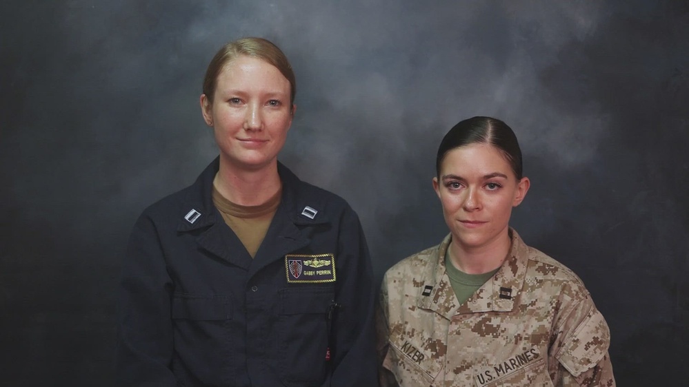 DVIDS - Video - Gabrielle Perrin and Abbie Kizer Army Navy Greeting