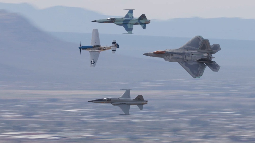 DVIDS - Video - F-22 Raptor Demo - F-5 Tiger II & P-51 Mustang Heritage ...