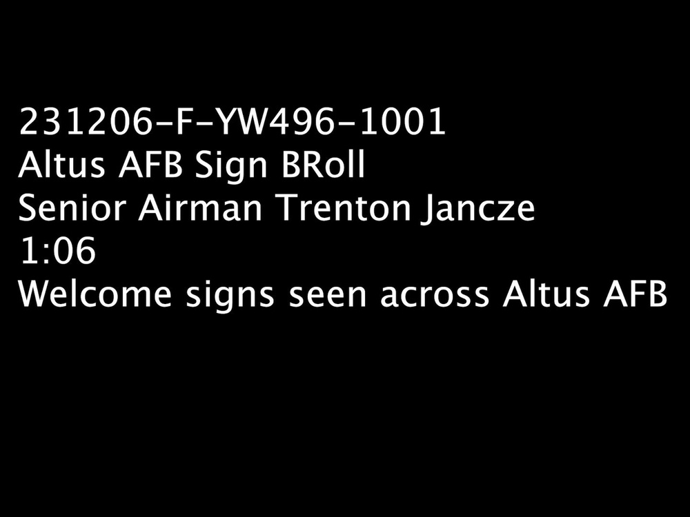 DVIDS - Video - Altus Signs BRoll package