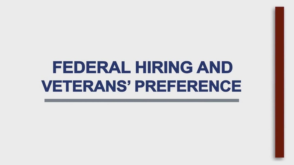 DVIDS - Video - Federal Hiring and Veterans' Preference