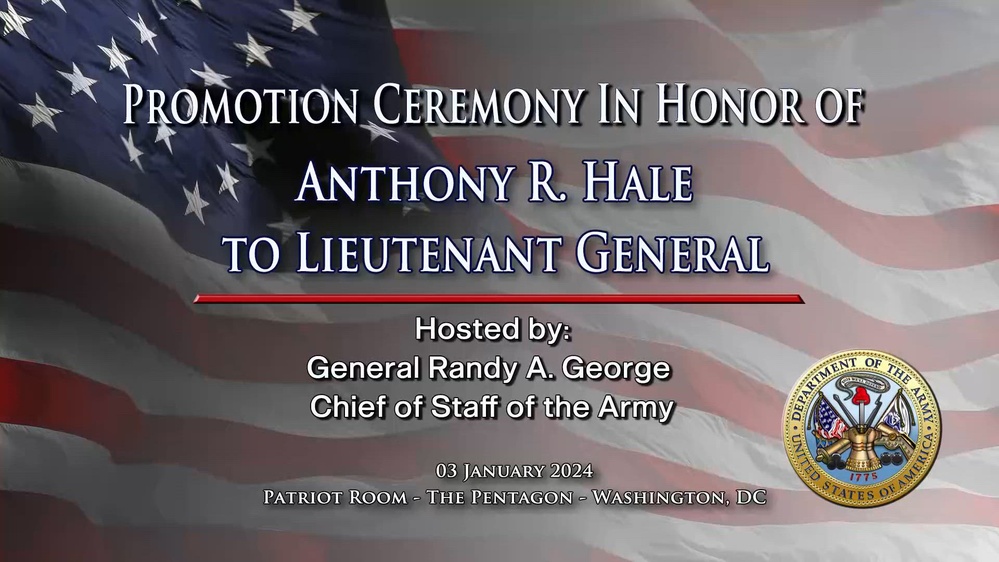 DVIDS - Video - Promotion Ceremony in Honor of Anthony R. Hale