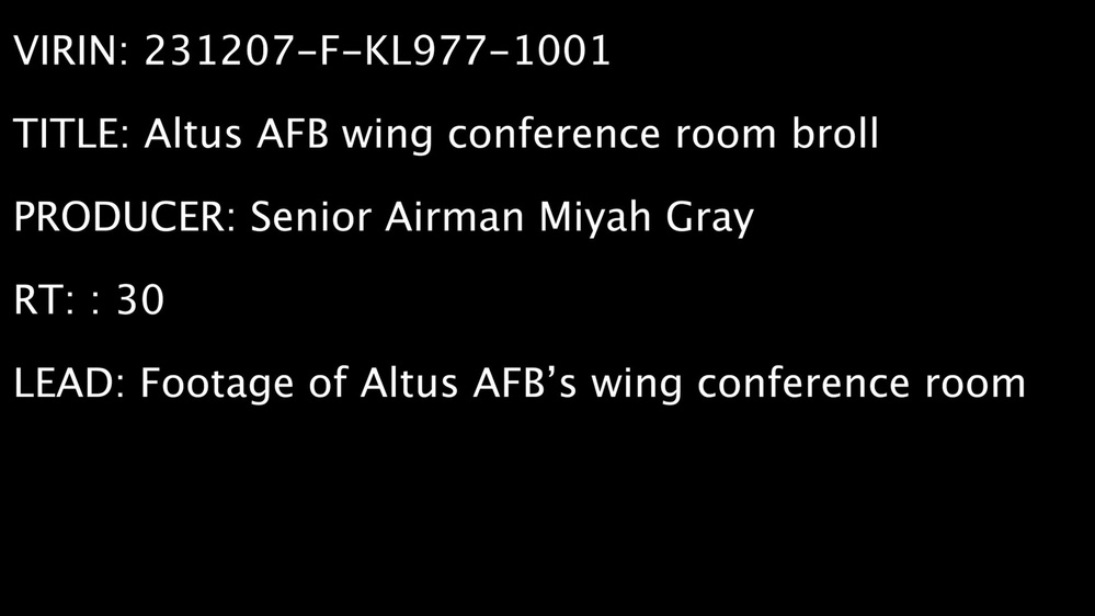 DVIDS - Video - Altus AFB wing conference room broll package