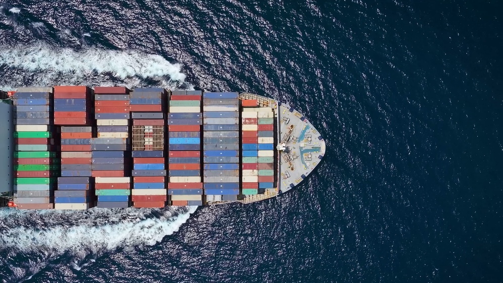 DVIDS - Video - Overhead Footage of Barge with Containers