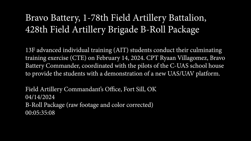 DVIDS - Video - Bravo Battery, 1-78th Field Artillery Battalion, 428th ...