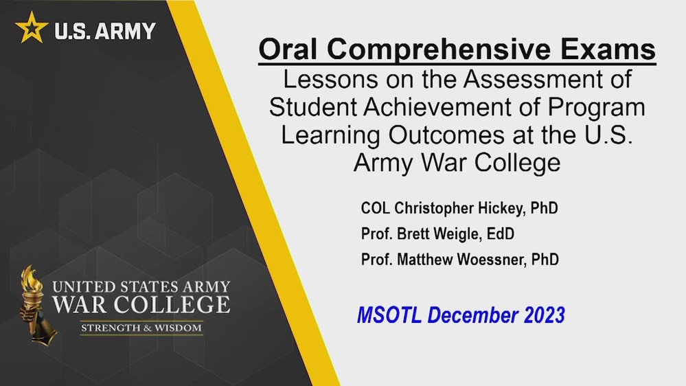 DVIDS - Video - Oral Comprehensive Exams: Lessons on the Assessment of ...