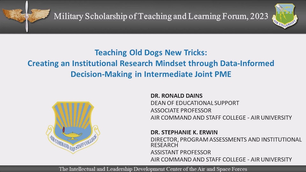 DVIDS - Video - Teaching Old Dogs New Tricks: Creating an Institutional Research Mindset through ...