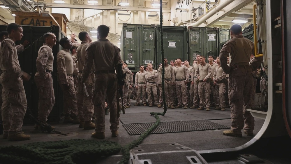 DVIDS - Video - B-Roll: BLT 1/5 Conducts Fast-Rope Rehearsal Aboard USS ...