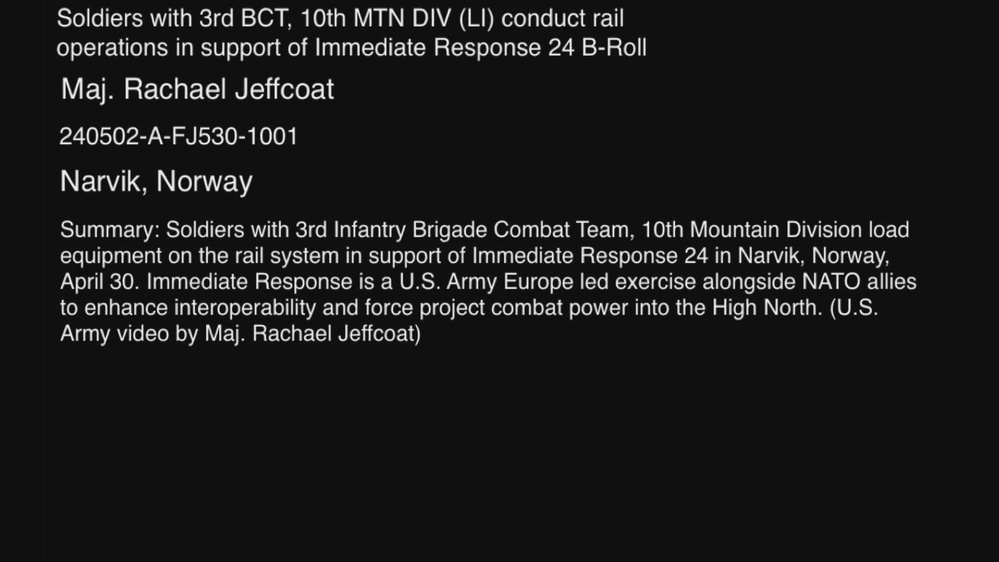 DVIDS - Video - Soldiers with 3rd BCT, 10th MTN DIV (LI) conduct rail ...