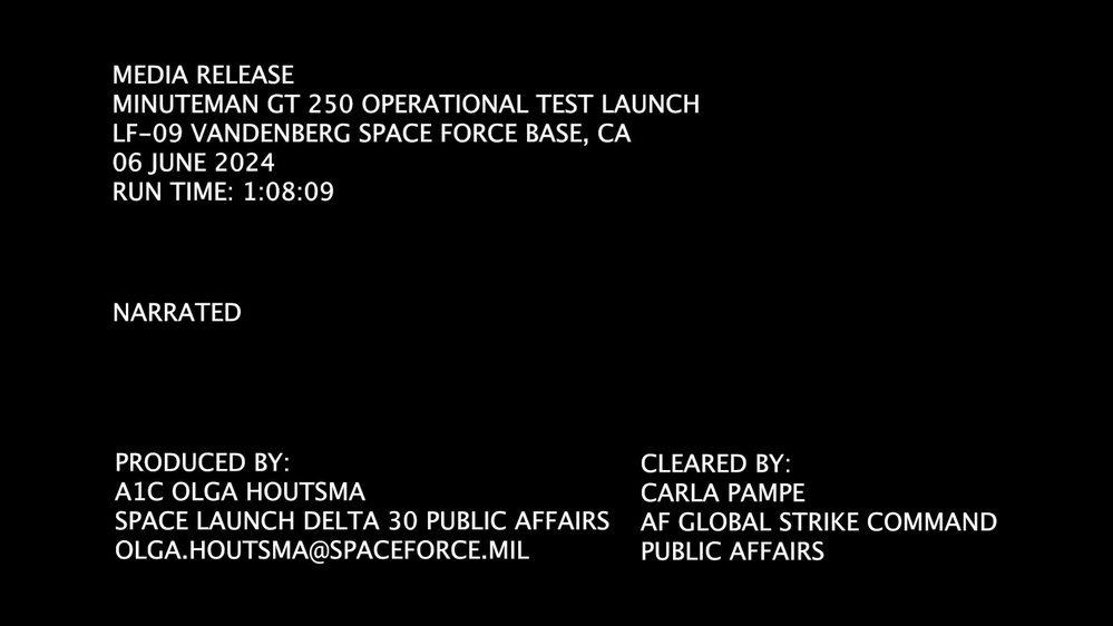 DVIDS - Video - MMIII GT-250 Launches from Vandenberg