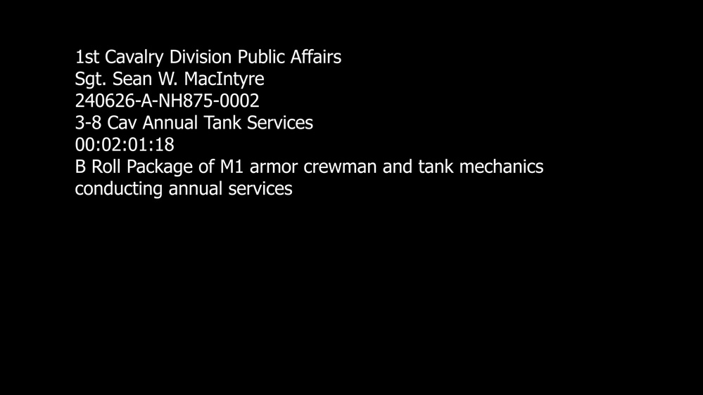 DVIDS - Video - 3-8 Cav Annual Tank Services