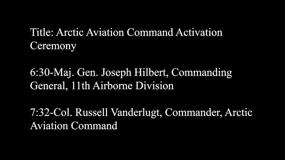 DVIDS - Video - Arctic Aviation Command Activation B-Roll