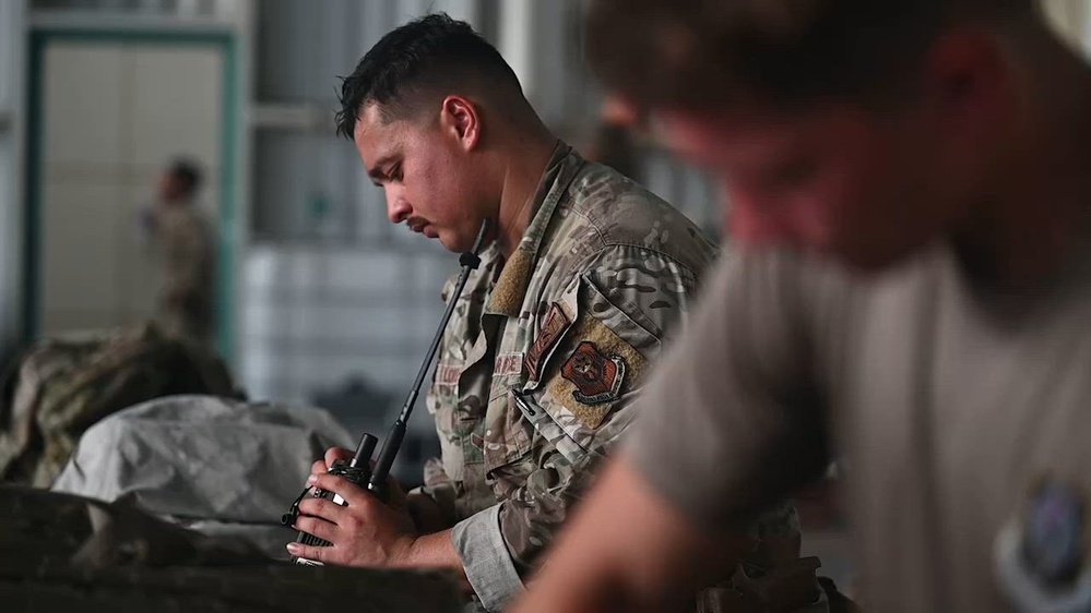 DVIDS - Video - SOMST airmen set up tents for EW 24 FTX II