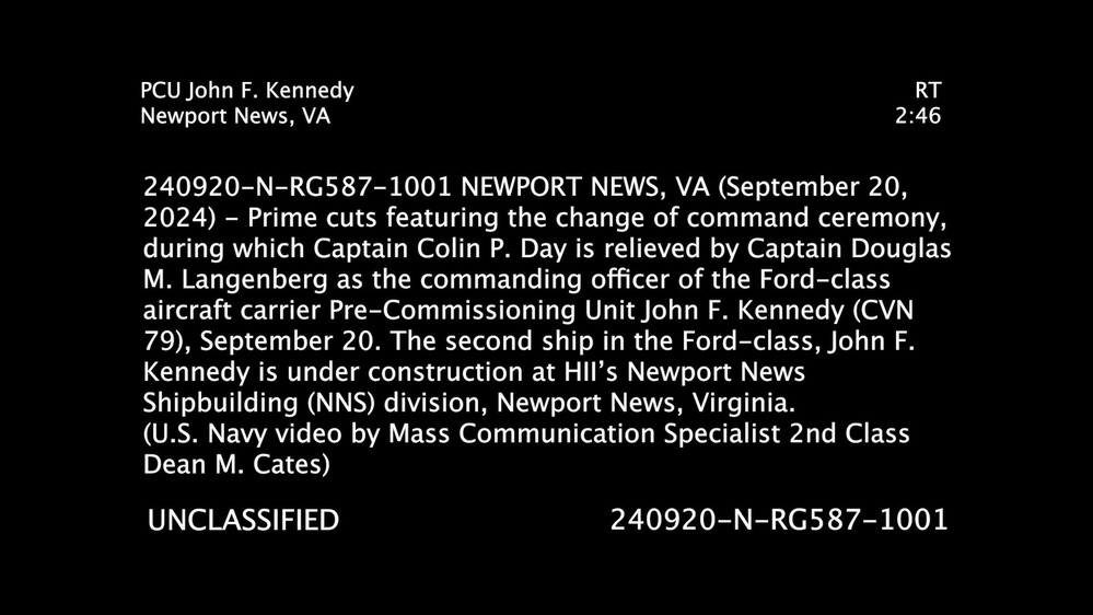 DVIDS - Video - PCU John F. Kennedy Change of Command