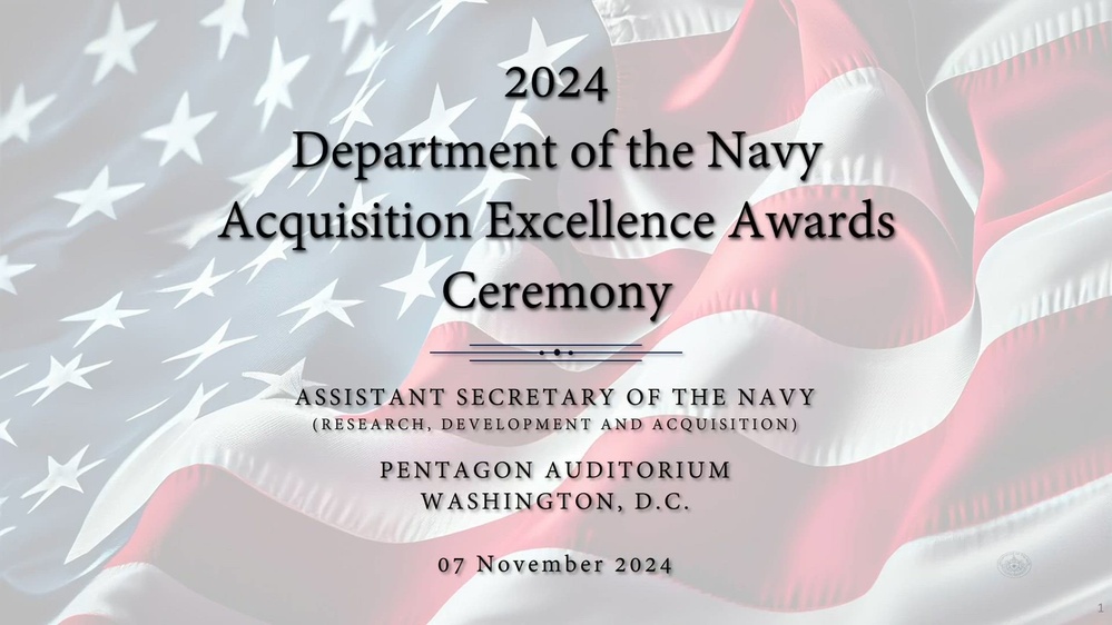 DVIDS - Video - 2024 DON Sean J Stackley AEA Ceremony