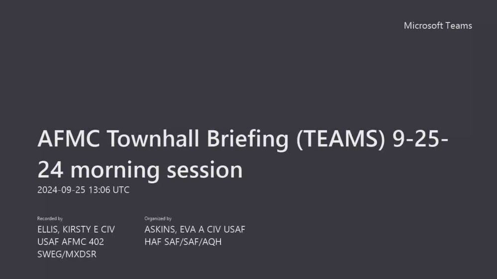 DVIDS - Video - AFMC AcqDemo Expansion Townhall