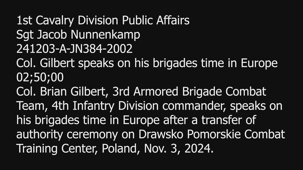 DVIDS - Video - Col. Brian Gilbert Speaks on His Brigades Time in Europe