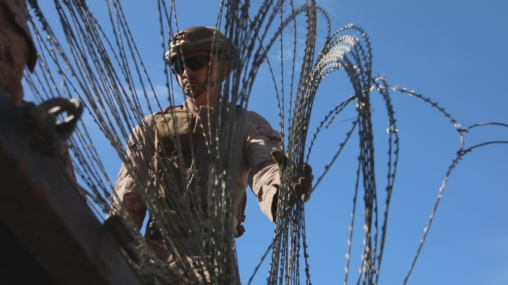 DVIDS - Video - U.S. Marines deploy concertina wire to assist with ...