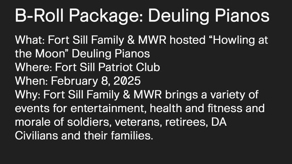 DVIDS - Video - Fort Sill Family & MWR hosts Deuling Pianos