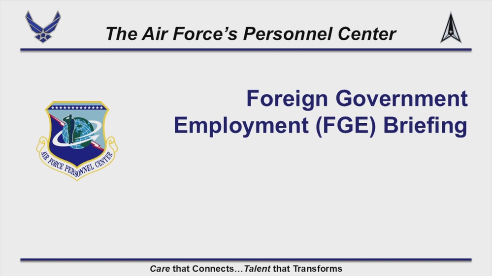 DVIDS - Video - Foreign Government Employment (FGE) Brief