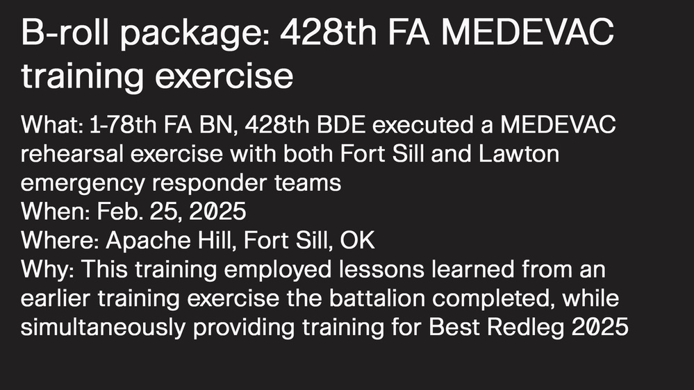 DVIDS - Video - 428th FA executes MEDEVAC exercise