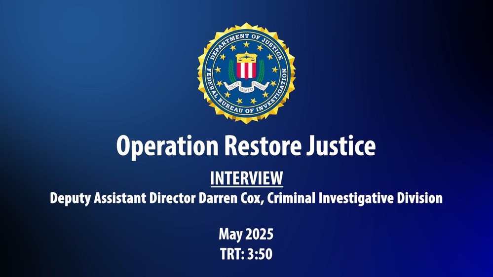 DVIDS - Video - Operation Restore Justice: National interview with ...