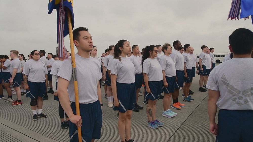 DVIDS - Video - Yokota Air Base Flight line run and ORI - No Graphics