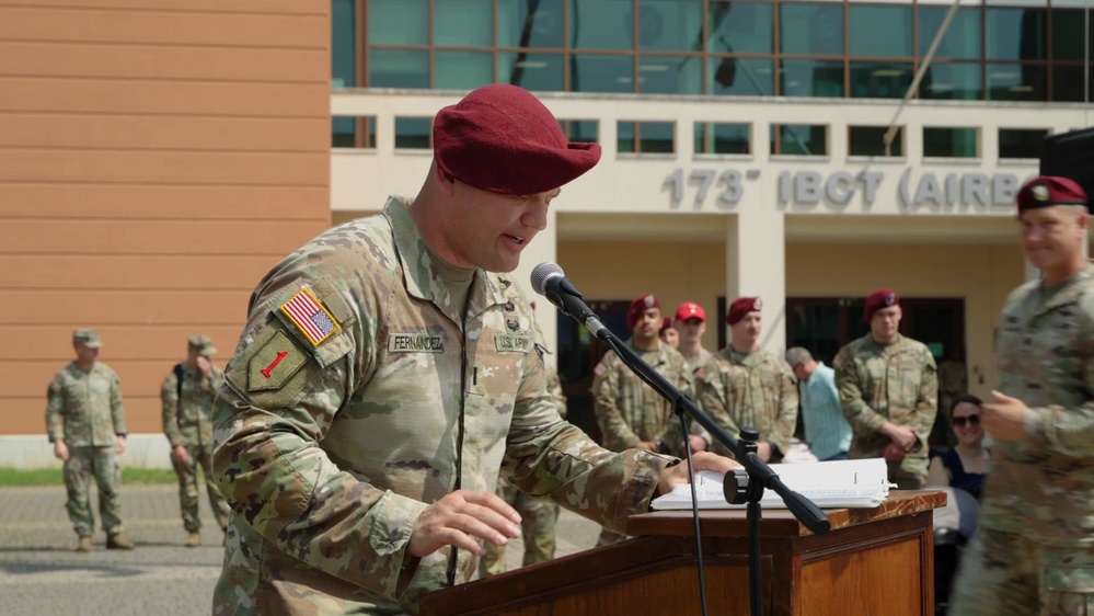 DVIDS - Video - REMARKS: 173rd Brigade Support Battalion Welcomes New ...