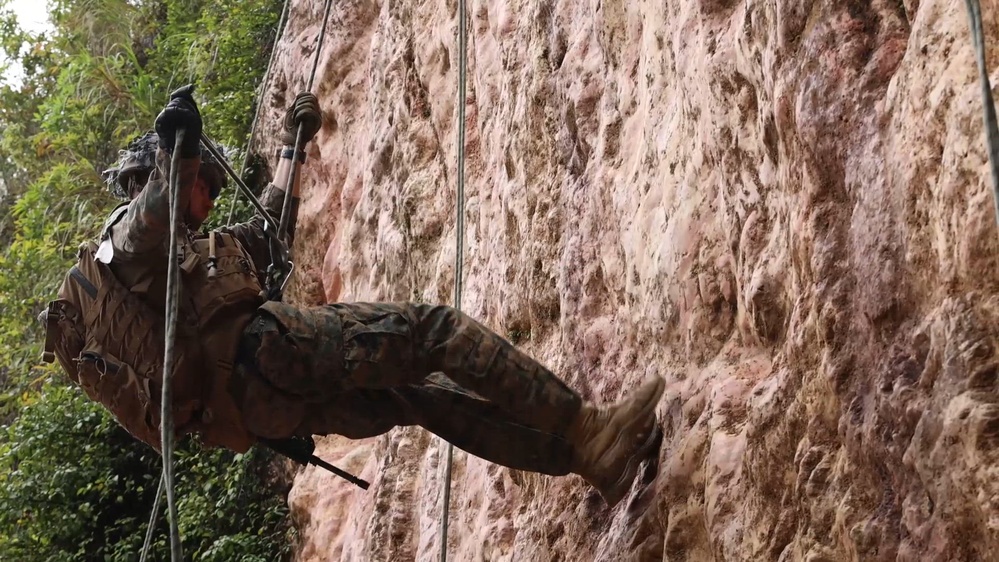 DVIDS - Video - Jungle Leaders Course 2-25 | Cliff Rappel B-Roll