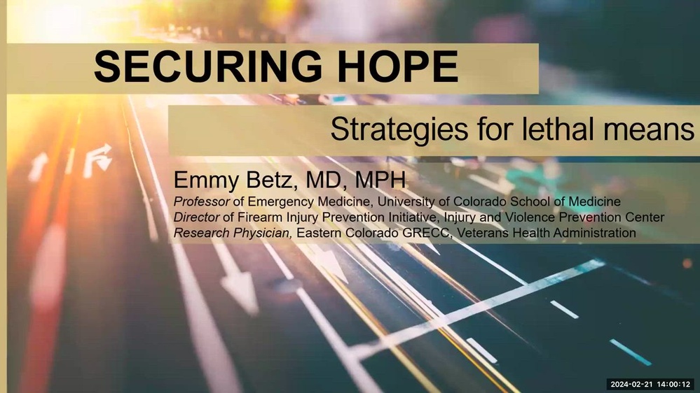 DVIDS - Video - Strategies for Lethal Means Safety