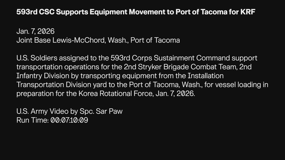 DVIDS - Video - 593rd CSC Supports Equipment Movement to Port of Tacoma ...