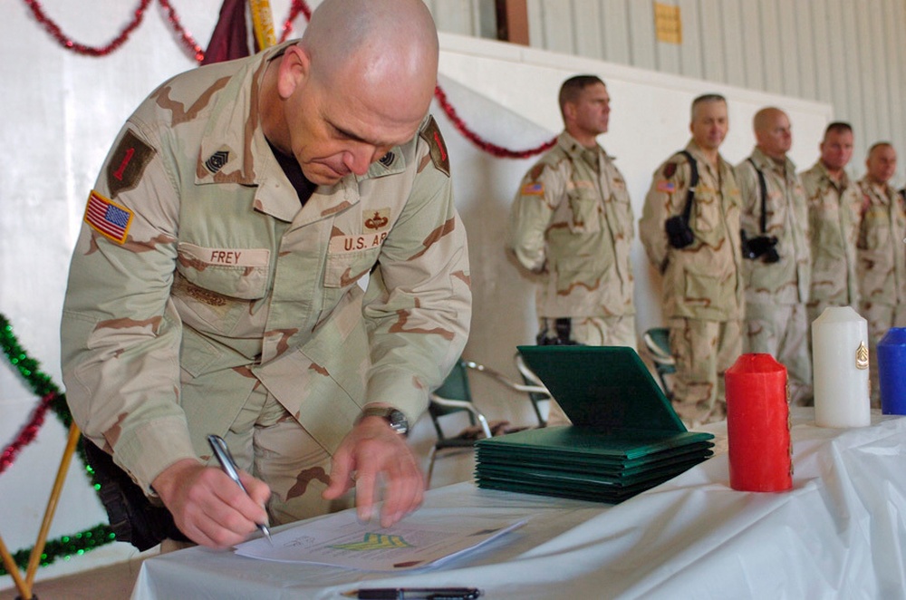 DVIDS - Images - CSM Erik Frey welcomes newly promoted Soldiers [Image ...
