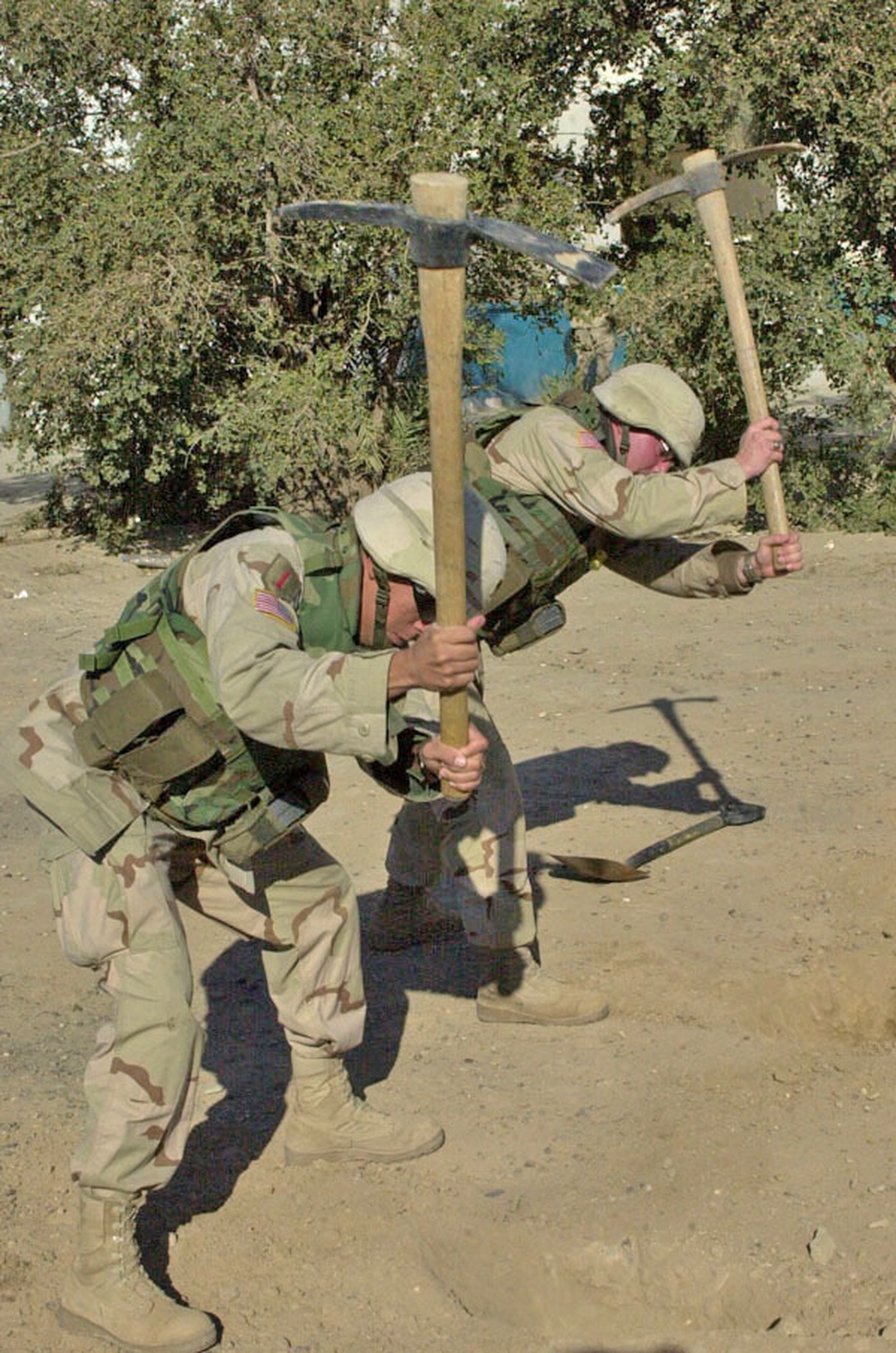 DVIDS - Images - Soldiers dig holes for the play system for a all girls ...