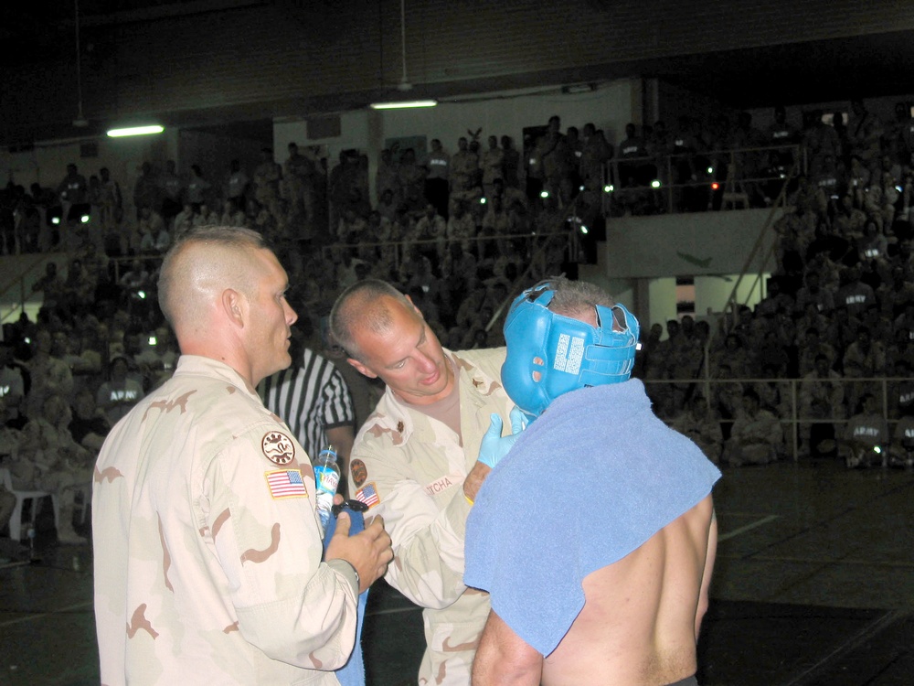 DVIDS - News - 116th BCT and 506th AEG hold boxing 'smoker' at base gym