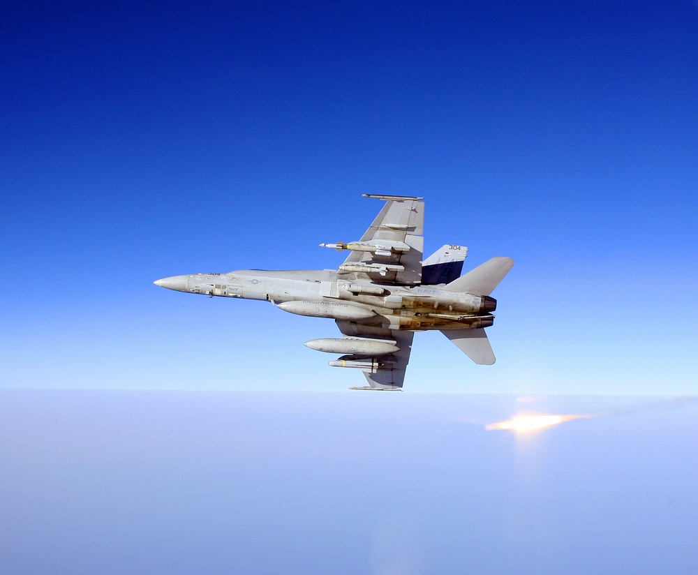 DVIDS - Images - An F/A-18C Hornet Tests Its Flare Countermeasures System
