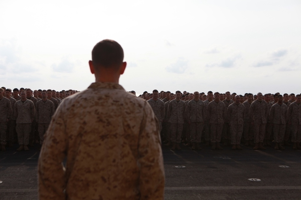 DVIDS - Images - Marines attend ceremony aboard USS Makin Island [Image ...