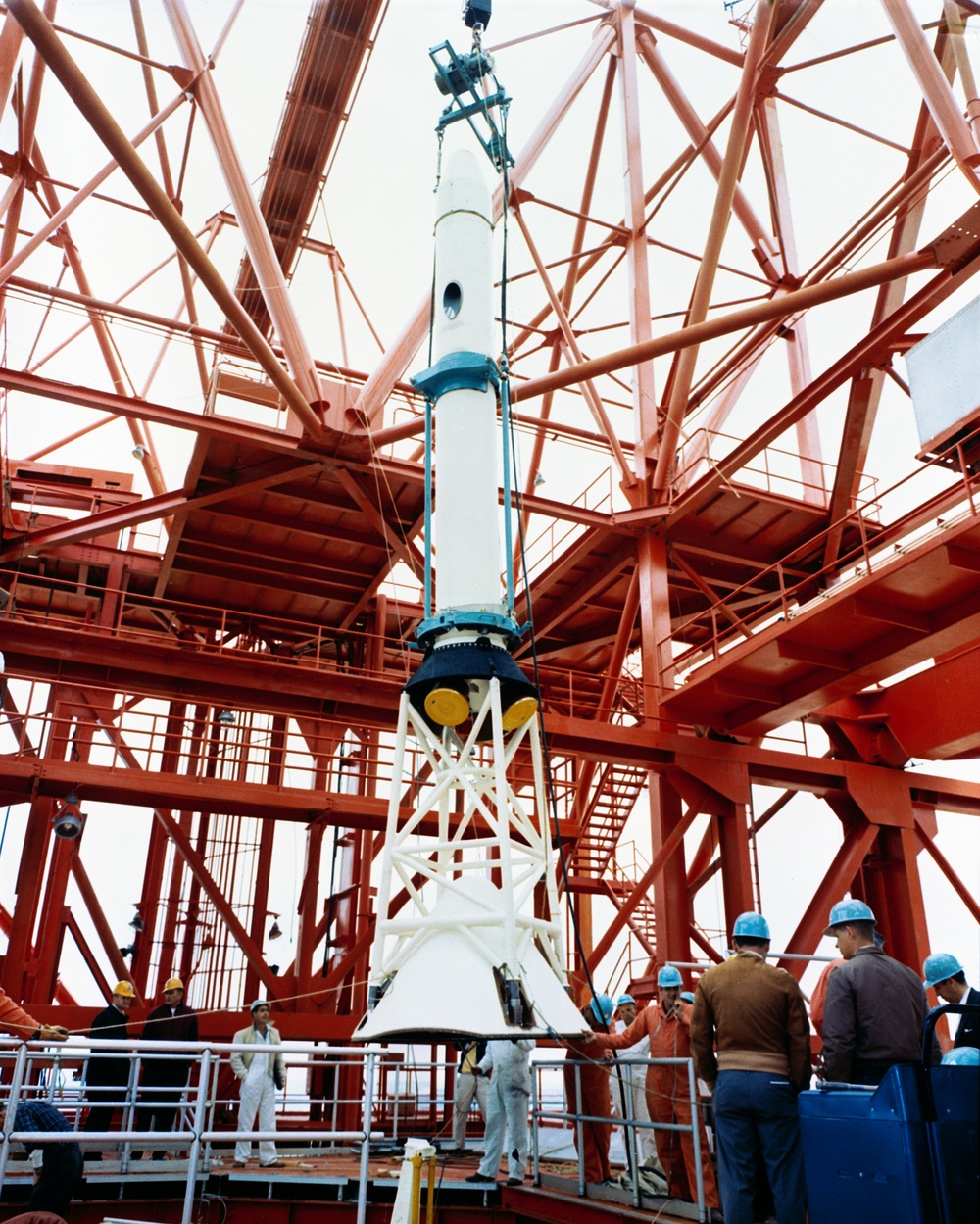 DVIDS - Images - KSC Negs - 9443-9460, erection of Apollo Launch escape ...