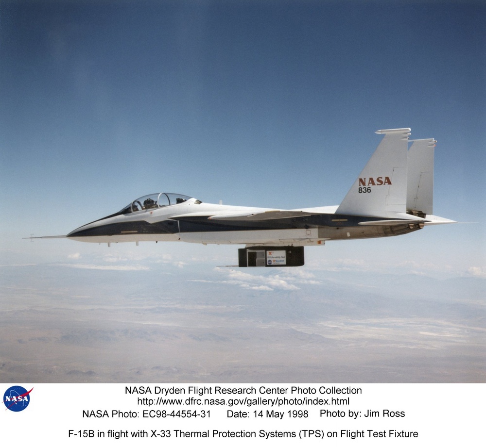 DVIDS - Images - F-15B in flight with X-33 Thermal Protection Systems ...
