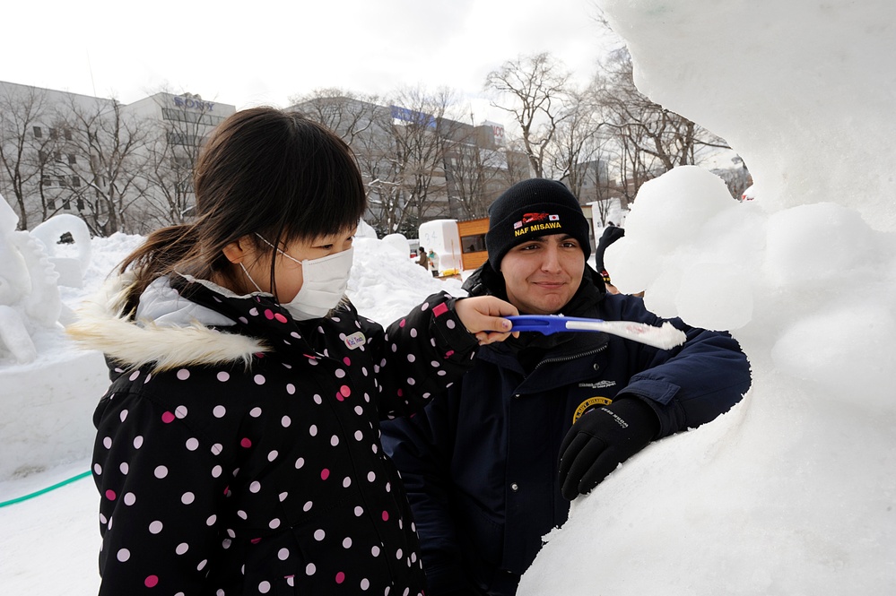 DVIDS - Images - Navy Misawa snow team creating sculpture in Sapporo ...