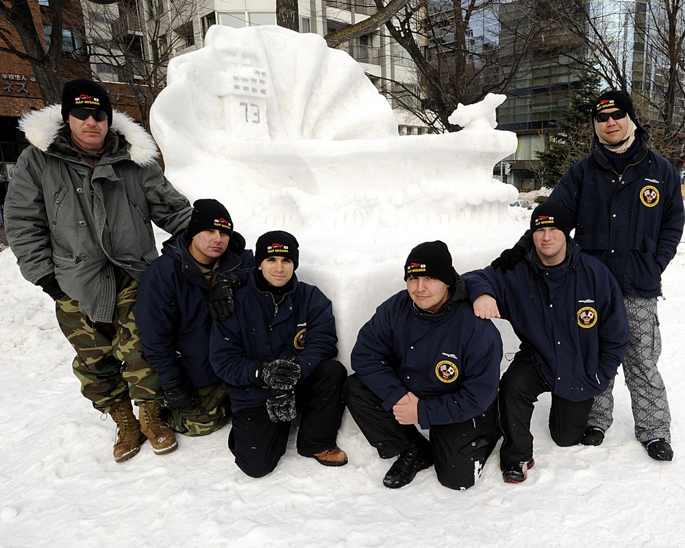 DVIDS - Images - Navy Misawa snow team completes 2013 snow sculpture ...