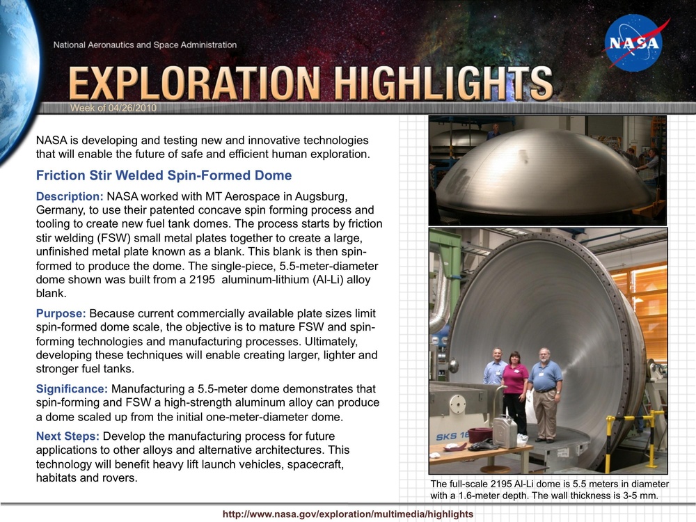DVIDS - Images - Friction Stir Welded Spin-Formed Dome