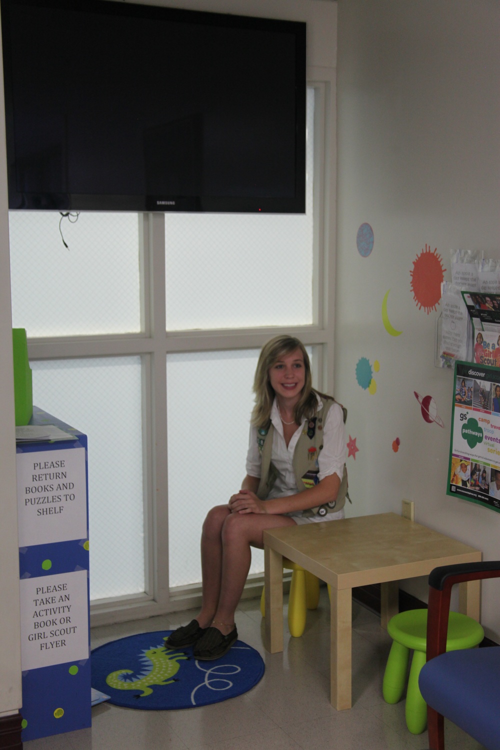 DVIDS - News - Girl Scout builds kid corner for local pharmacies