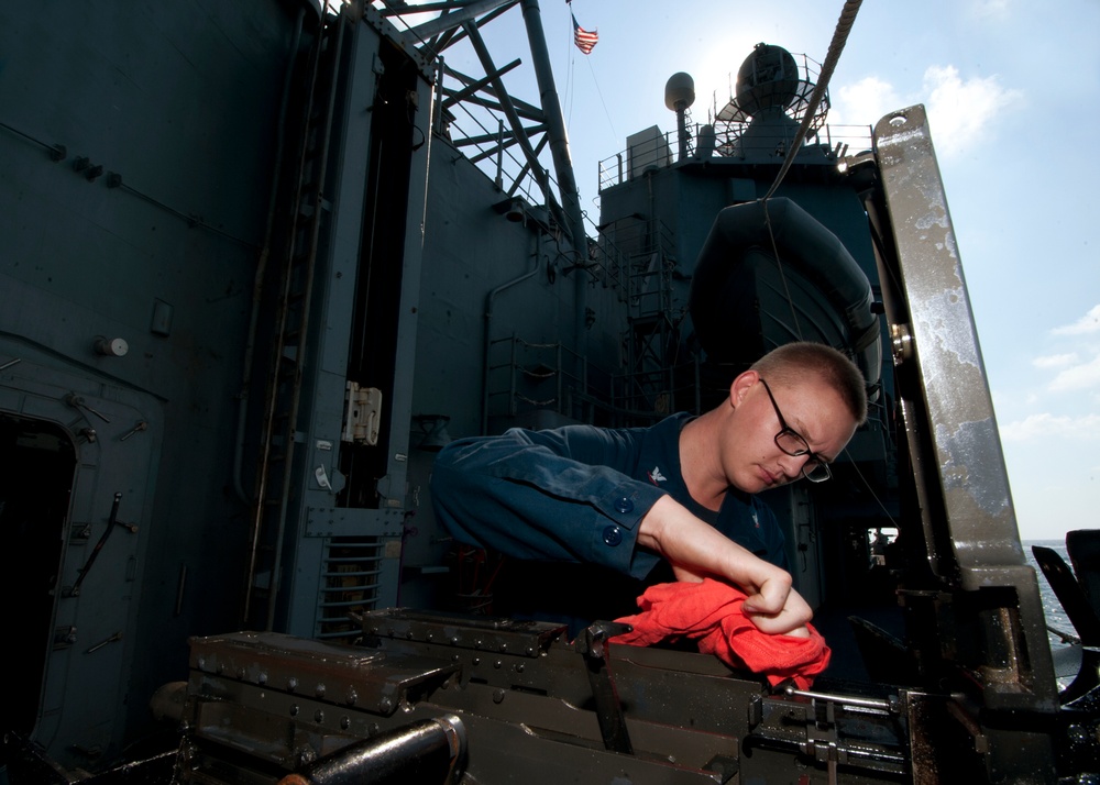 DVIDS - Images - .50-caliber gun mount inspection [Image 1 of 4]